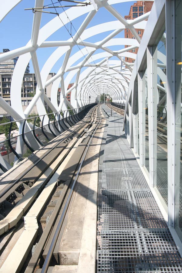 Modern Elevated Tram Railway Stock Image - Image of hague, offices: 5269783