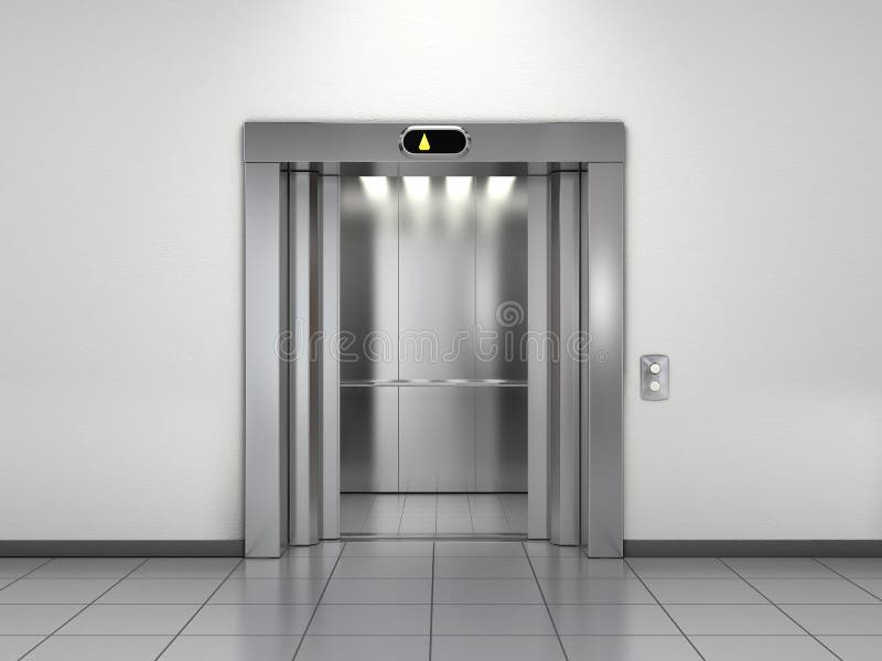 Modern elevator stock illustration. Illustration of open - 25392586