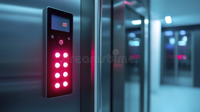 Modern Elevator Access Control Panel with Led Indicators in Urban ...