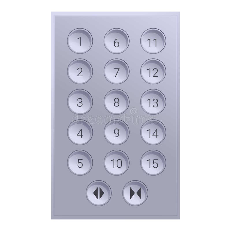 Modern Elevator Button Panel Showing Floor Numbers Stock Illustration ...