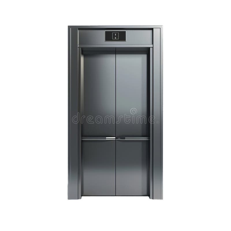 Modern Elevator with Closed Doors on White Background Stock Image ...