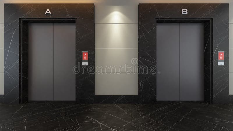 Modern Elevator Design Concept 3d Rendering Stock Illustration ...
