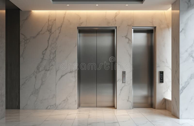 102 Interior Modern Office Space Steel Lift Doors Stock Photos - Free ...