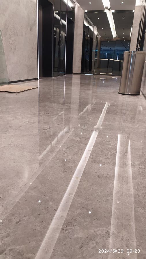 Modern Elevator Lobby with Reflective Flooring. Tangerang, Indonesia ...