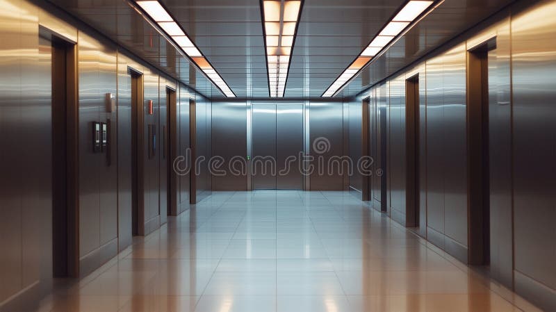 Modern Elevator Lobby stock illustration. Illustration of contemporary ...