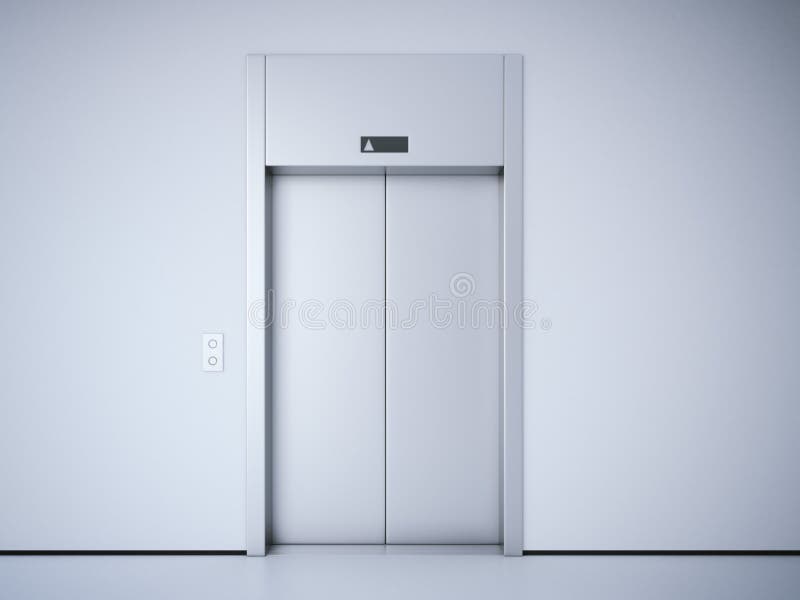 Modern Elevator with Metal Doors. 3d Rendering Stock Illustration ...