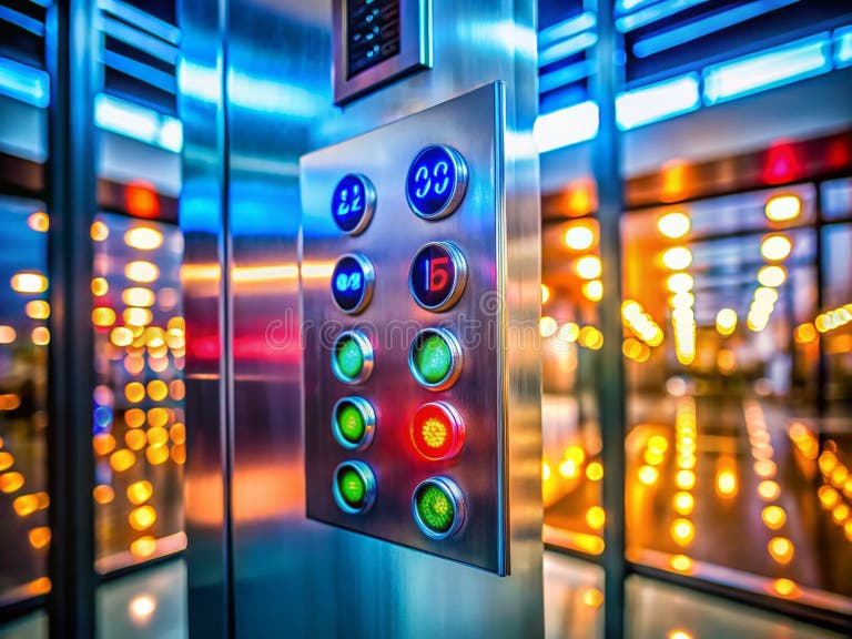 Modern Elevator Panel with LED Display Showing Third Floor a Closeup ...
