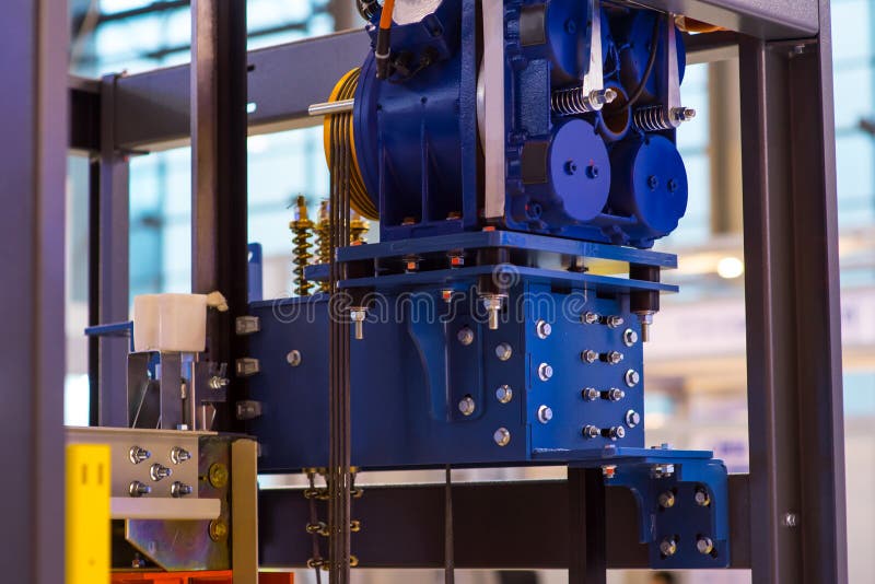 Modern Elevator Shaft Maintenance. Cable Control Stock Image - Image of ...