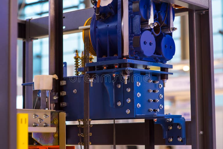 Modern Elevator Shaft Maintenance. Cable Control Stock Image - Image of ...