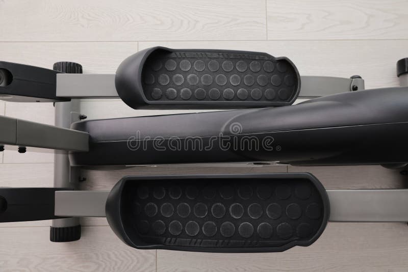 Modern Elliptical Machine Cross Trainer on Floor, Top View Stock Image ...