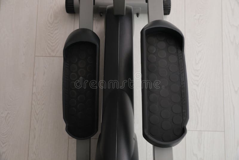 Modern Elliptical Machine Cross Trainer on Floor, Top View Stock Photo ...