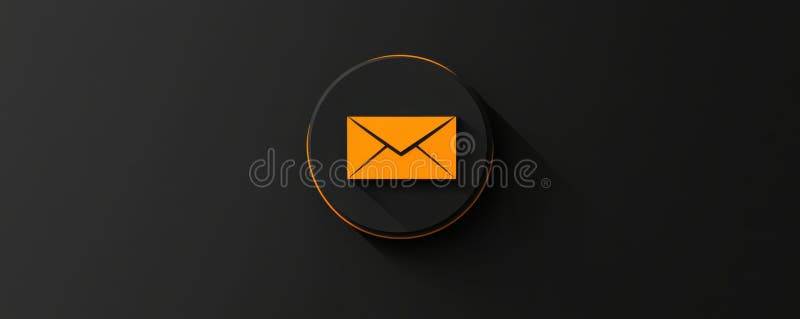 Modern Email Icon with Minimalist Design on Dark Background Stock Image ...