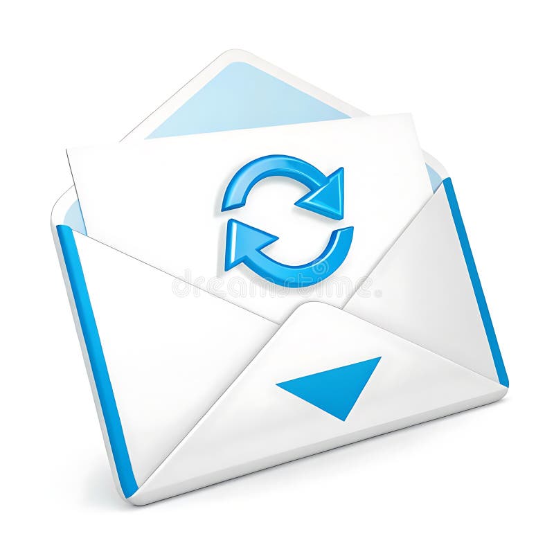Modern Email Refresh Icon on a White Envelope. Stock Illustration ...