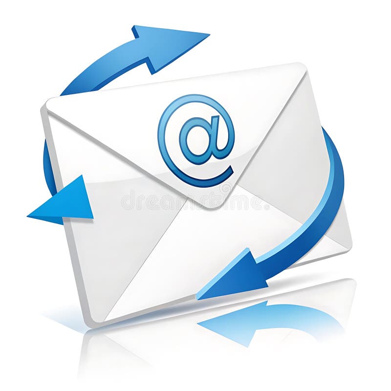 Modern Email Symbol Graphic with Dynamic Arrows. Stock Illustration ...