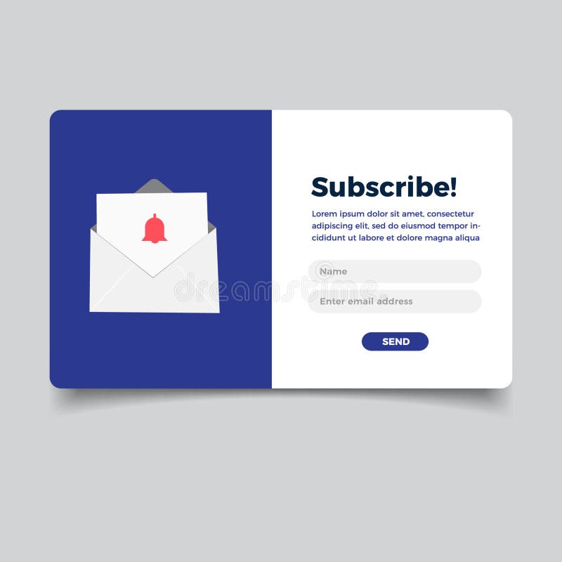 Modern Email Template. Vector Template for Email Subscribe Stock Vector - Illustration of letter ...