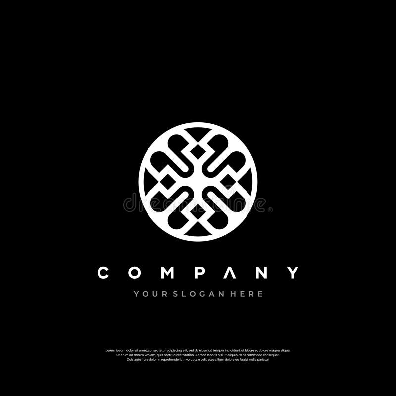 Intricate Maze Circular Logo Emblem Stock Vector - Illustration of ...