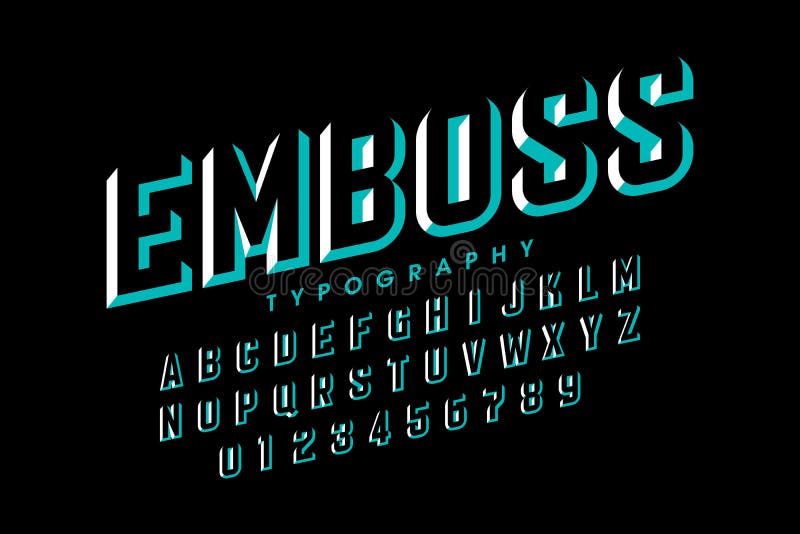 Modern embossed font stock vector. Illustration of font - 134689063