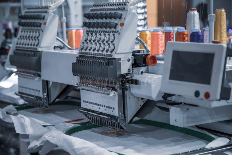 Modern Computer Programmable Embroidery Machine Stock Photo - Image of ...