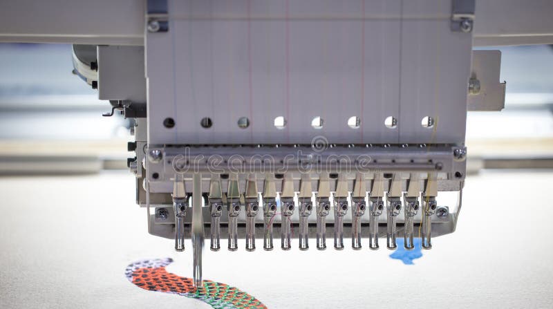 Modern Computer Programmable Embroidery Machine Stock Photo - Image of ...