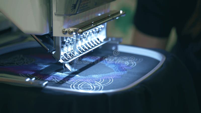 Modern Embroidery Machine at Work Stock Photo - Image of equipment ...