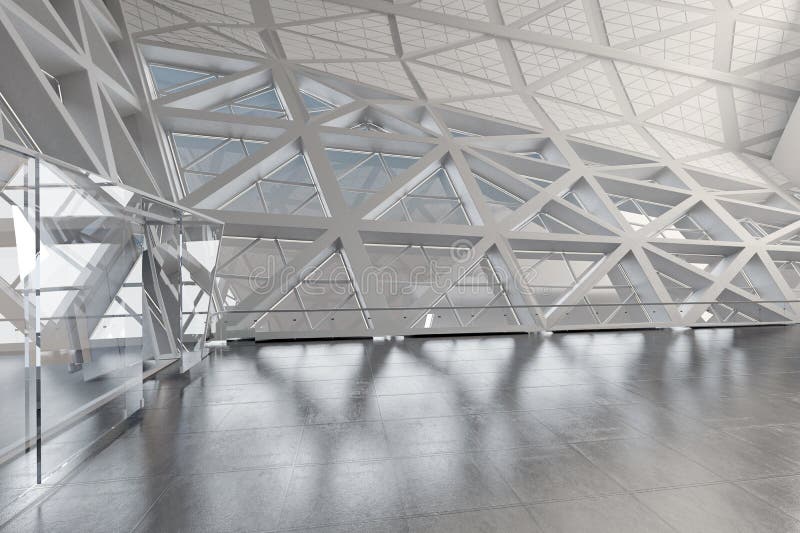 Modern Empty Atrium or Hall Interior Stock Image - Image of interior ...