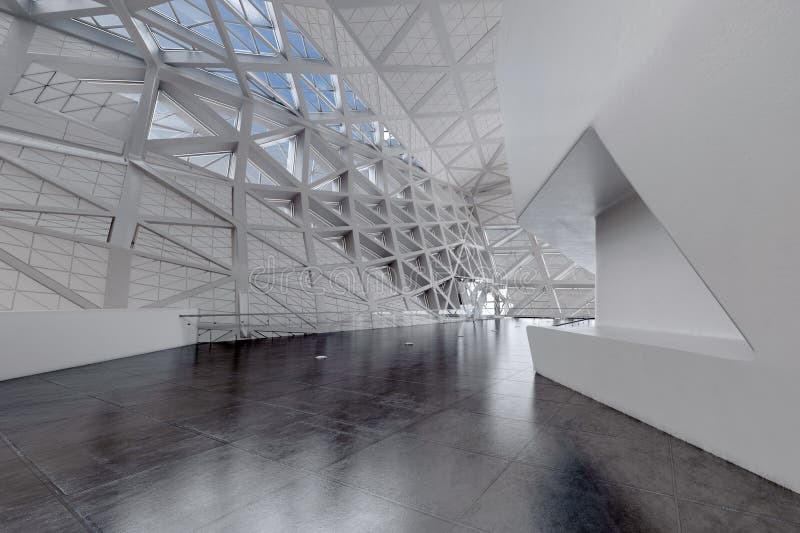 Modern Empty Atrium or Hall Interior Stock Image - Image of real ...