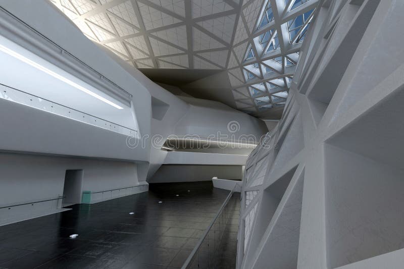 Modern Empty Atrium or Hall Interior Stock Photo - Image of modern ...