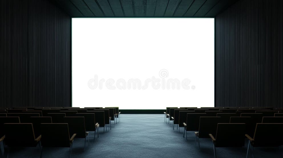 A Modern Empty Auditorium Featuring a Large Projection Screen, Perfect ...