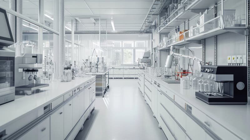 Modern Empty Biological Applied Science Laboratory with Technological ...
