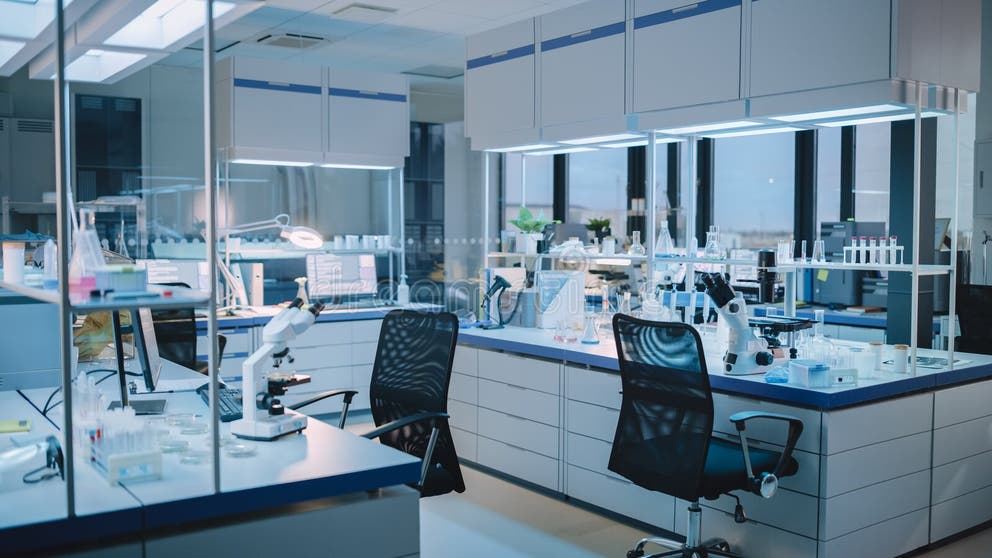 Modern Empty Biological Applied Science Laboratory with Technological ...