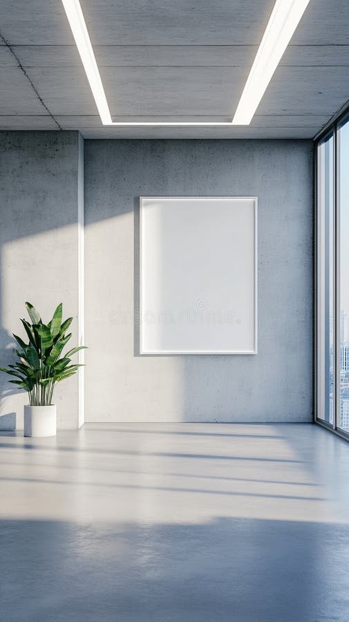 Modern Empty Blank Interior Office Room for Work Mockup ...