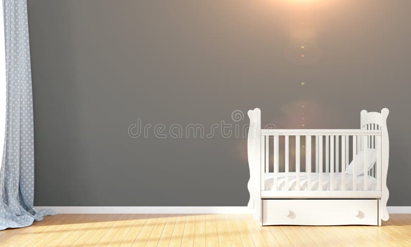 Modern Empty Children S Room . 3D Render Stock Illustration ...