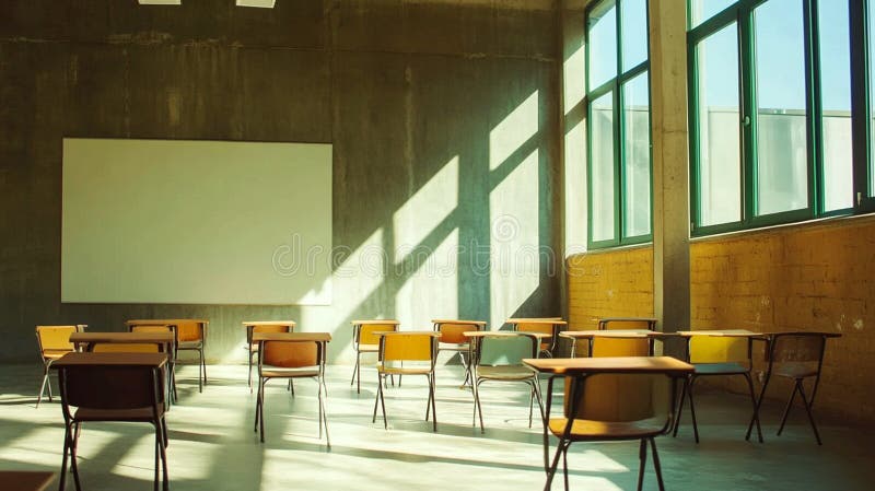 Modern Empty Classroom Ready for Students, Bright and Spacious Learning ...