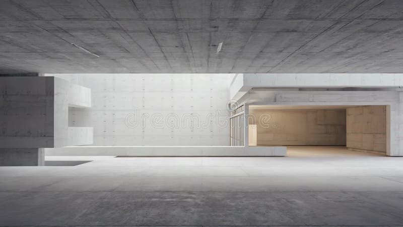 Modern Empty Concrete Building Interior with Natural Light Stock Video ...