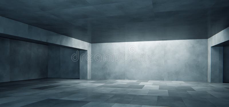Modern Empty Concrete Room Interior with Natural Skylight Stock ...