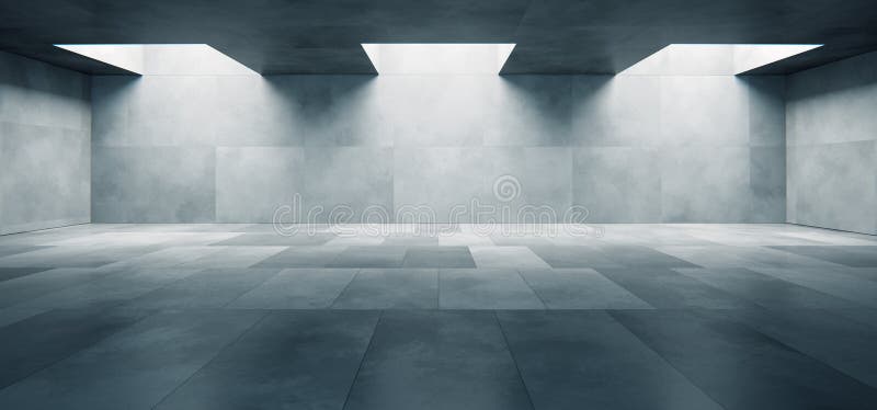 Modern Empty Concrete Room Interior with Natural Skylight Stock ...