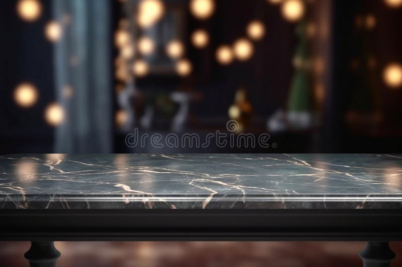 Modern Empty Dark Marble Table Top or Kitchen Island. Generative AI ...