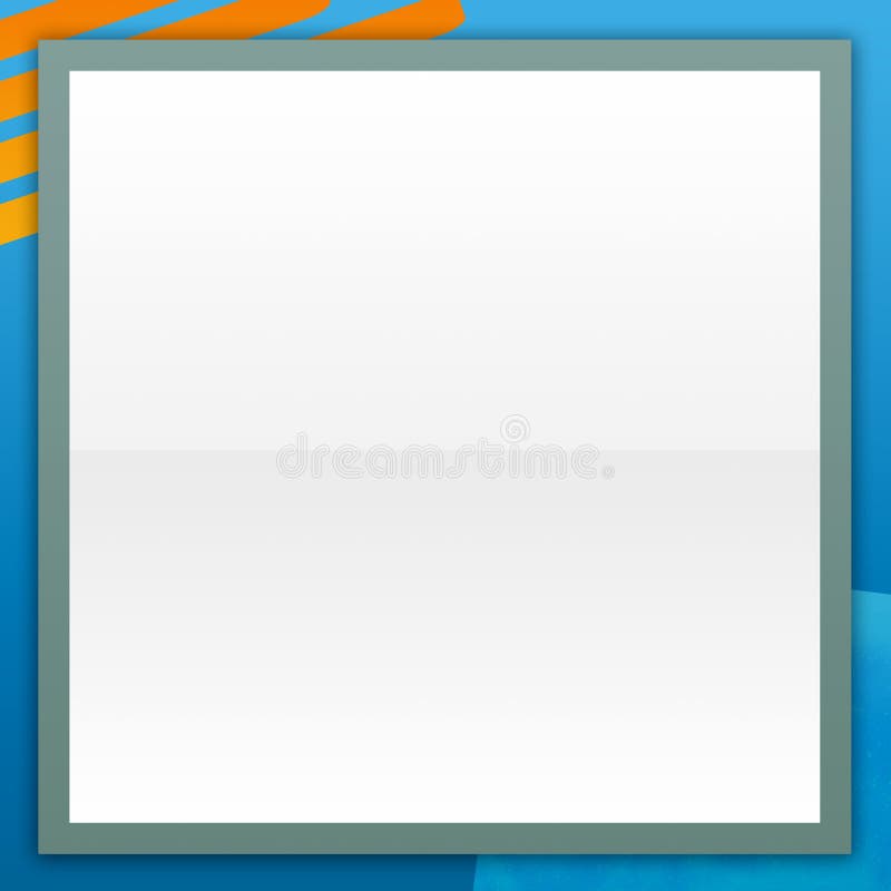Empty Grey Square Box on Green & Orange Shapes Background Template-for ...