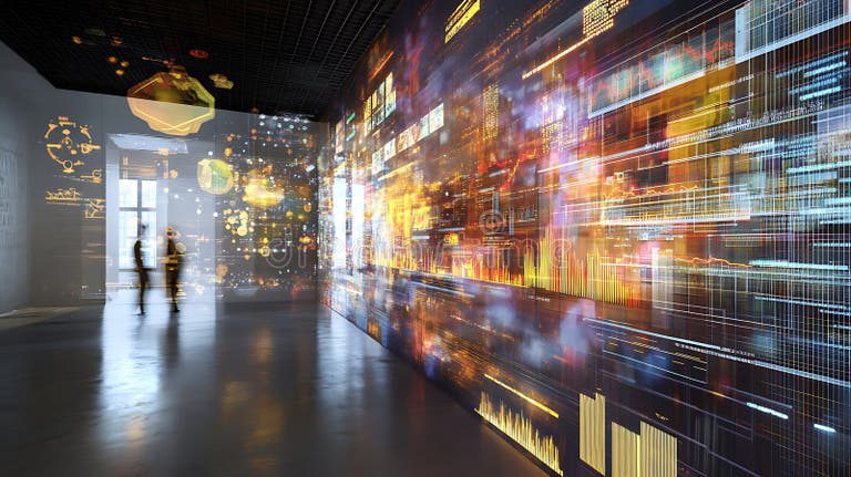 Technology Exhibition Hall Projection Images Stock Illustration ...