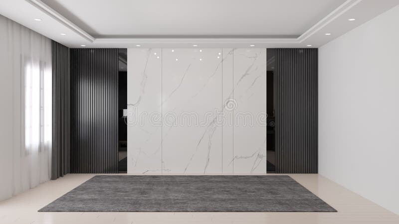 An Modern Empty Interior Space with White Walls Stock Image - Image of ...