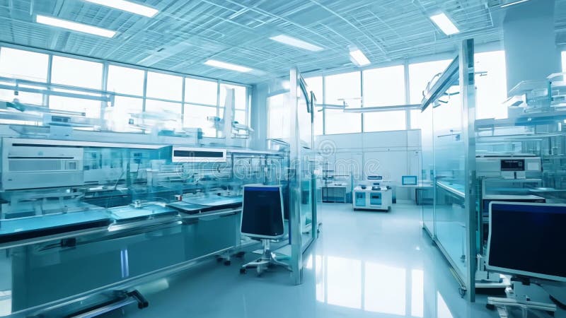 Modern Empty Laboratory with Advanced Equipment in Sterile Environment ...