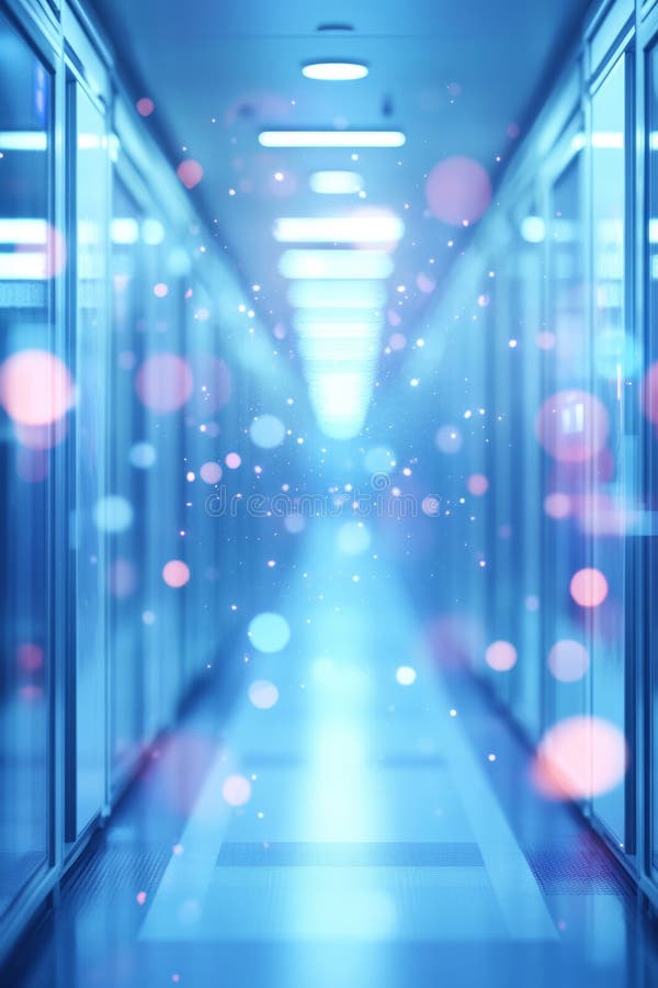 Modern, Empty Laboratory Hallway with Bright Lighting Abstract Blur ...