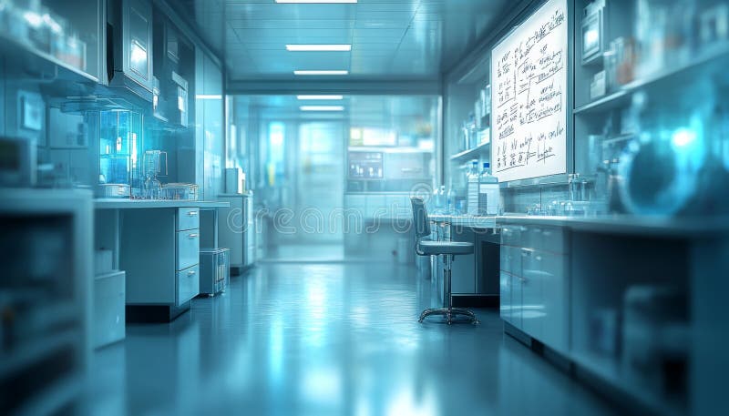 Modern Empty Laboratory with High-Tech Equipment and Whiteboard for ...