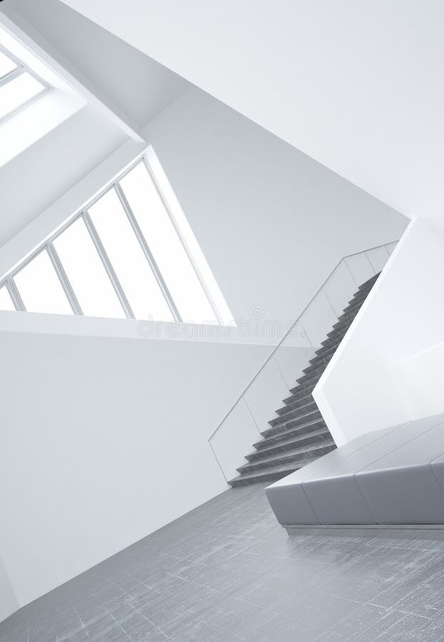Modern Empty Minimalist Atrium | Architecture Interior Stock ...