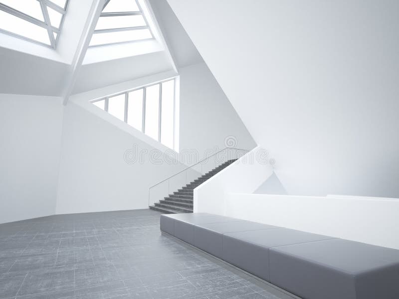 Modern Empty Minimalist Atrium | Architecture Interior Stock ...