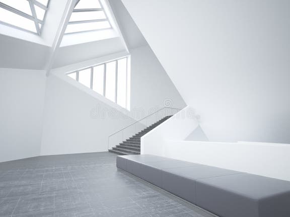 Modern Empty Minimalist Atrium | Architecture Interior Stock ...