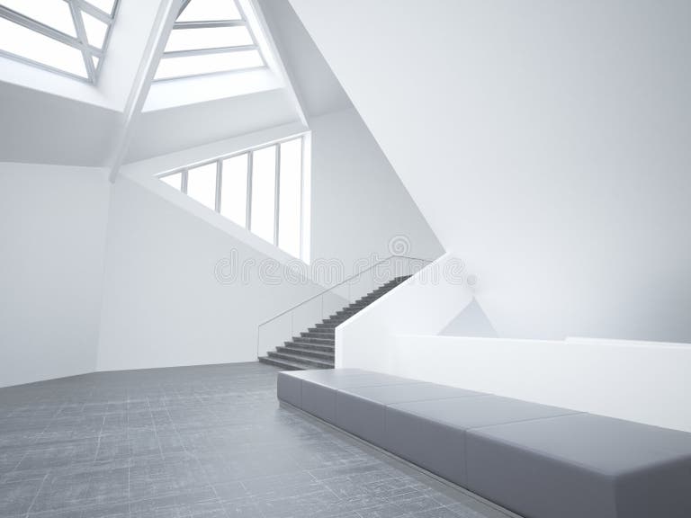 Modern Empty Minimalist Atrium | Architecture Interior Stock ...