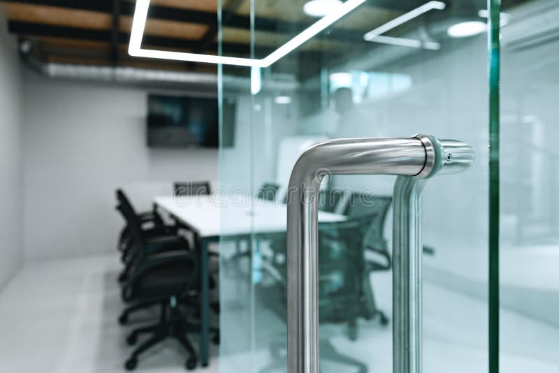 Modern Empty Office Meeting Room Close Up Stock Image - Image of place ...