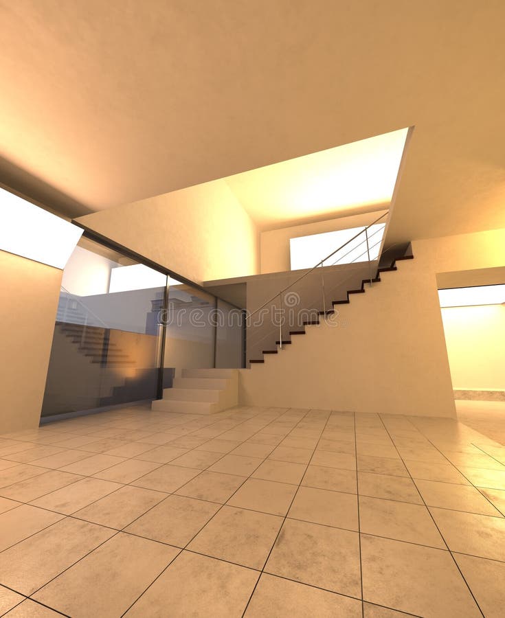 Modern Empty Room | Architecture Interior Stock Illustration ...