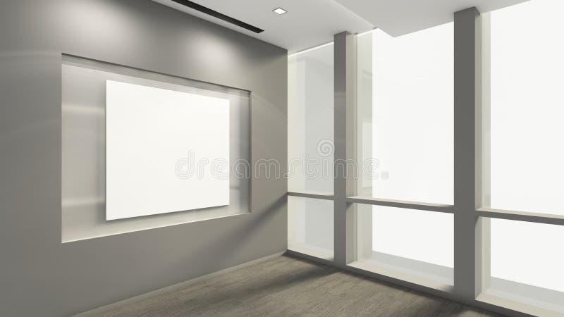 Modern Empty Room, 3d Render Interior Design, Mock Up Illustration ...